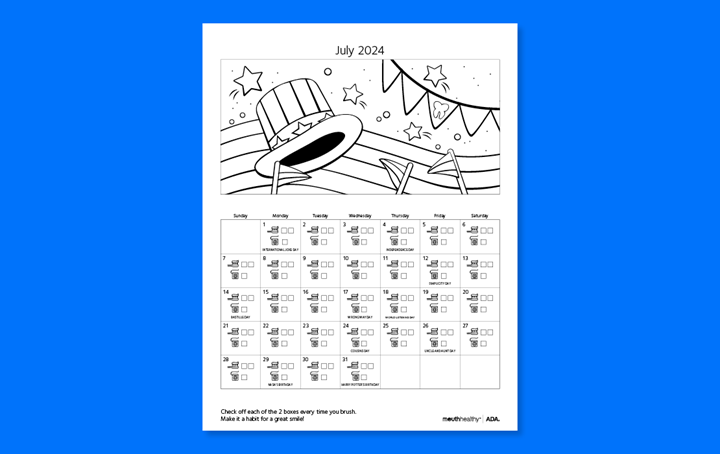 Download a 12-Month Brushing Calendar | MouthHealthy - Oral Health ...