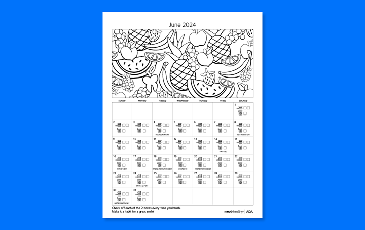 Download a 12-Month Brushing Calendar | MouthHealthy - Oral Health ...