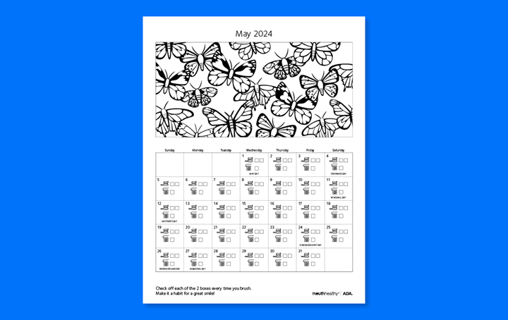 Download a 12-Month Brushing Calendar | MouthHealthy - Oral Health ...