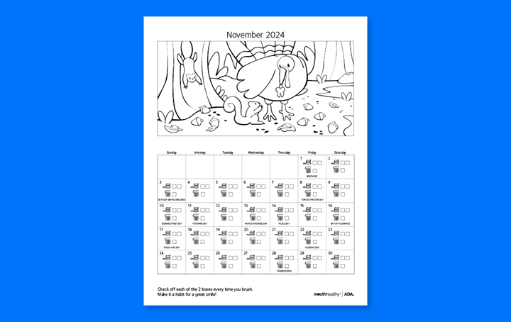 Download a 12-Month Brushing Calendar | MouthHealthy - Oral Health ...