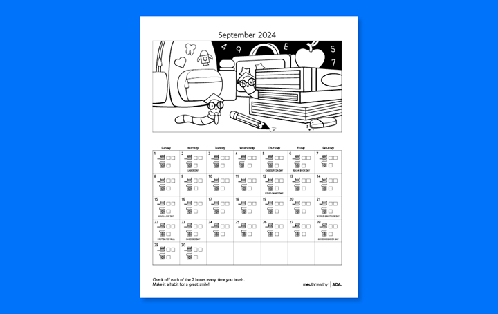 Download a 12-Month Brushing Calendar | MouthHealthy - Oral Health ...